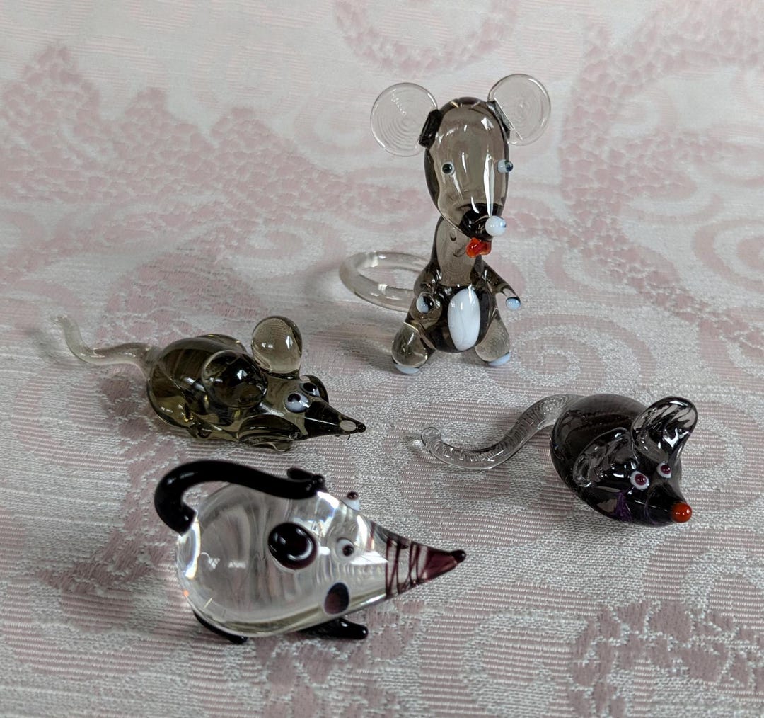 Glass Animals Mice Handcrafted Display Case - Etsy