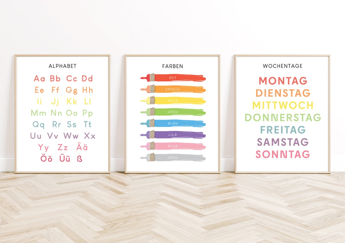 German Educational Prints, Lernposter Deutsch, Montessori Prints ...
