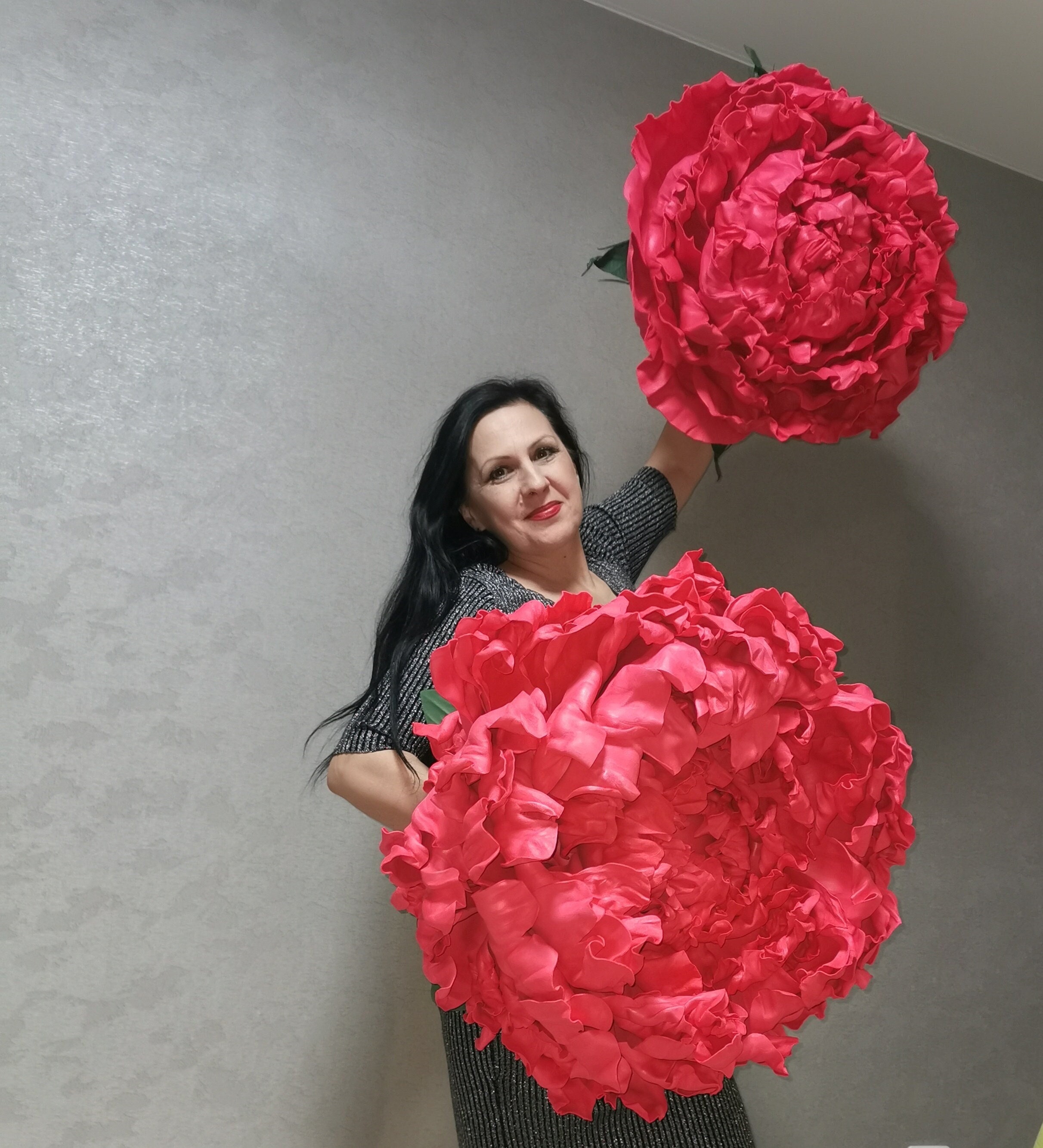 Wedding Garden Decor /huge Peony/giant Red Peonies/window Decor/red ...