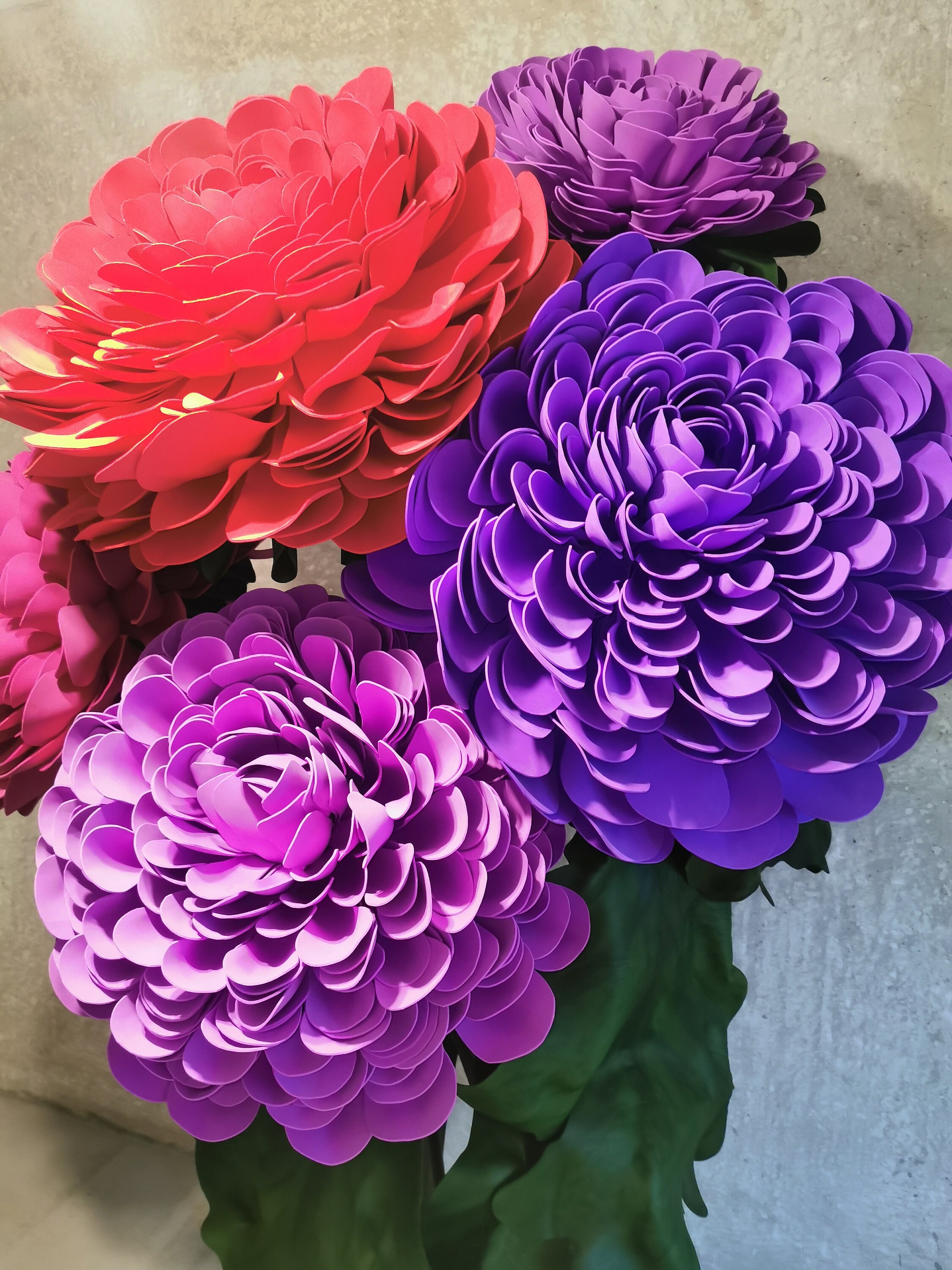 Giant Bright Flowers/giant Dahlias/big Size Flowers/flower Arrangement ...