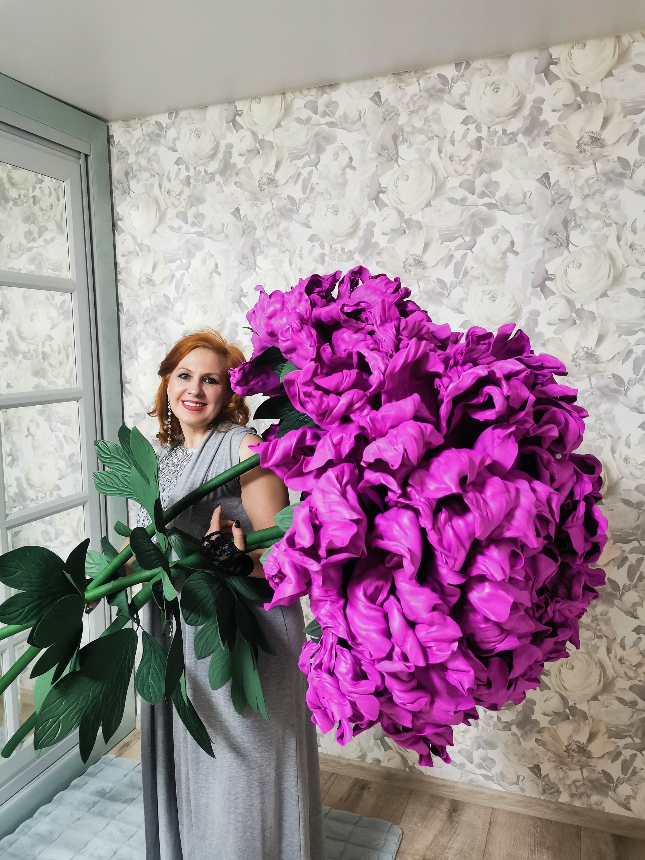 Giant Peony. 100 Cm Flower. Huge Peonies Decor. Shop Window Display ...