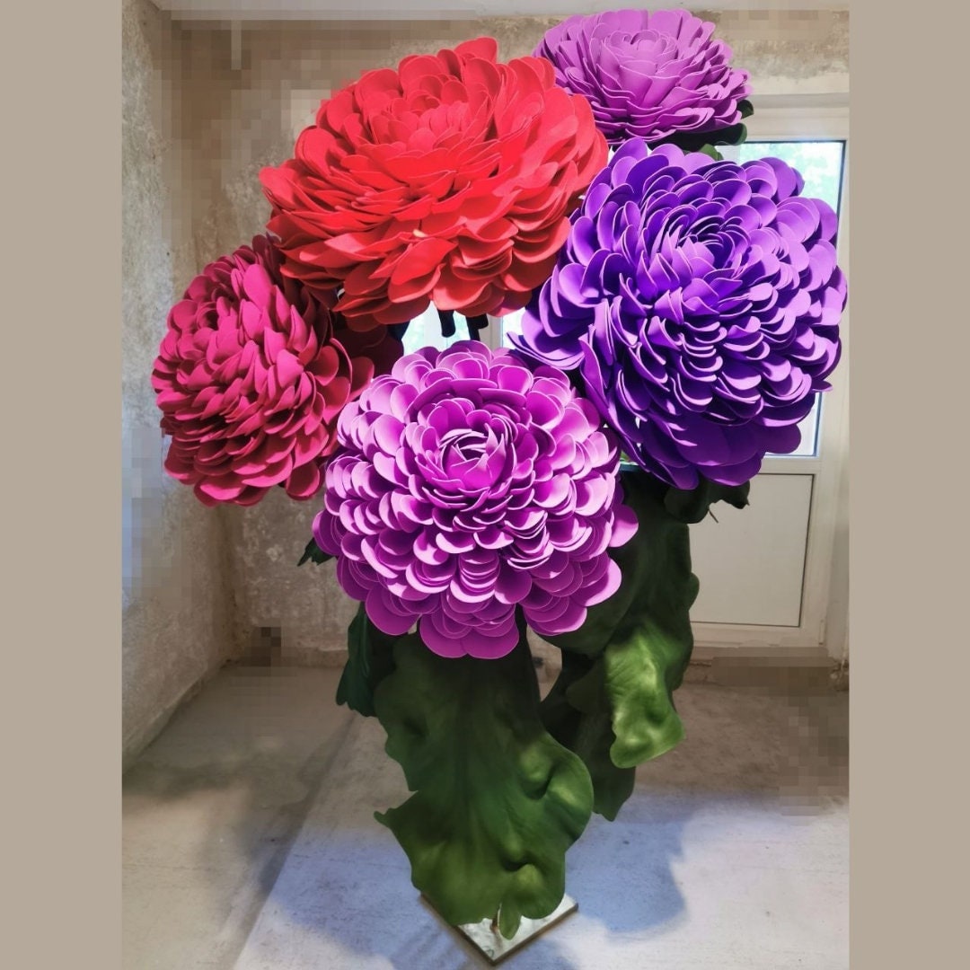 Giant Bright Flowers/giant Dahlias/big Size Flowers/flower Arrangement ...