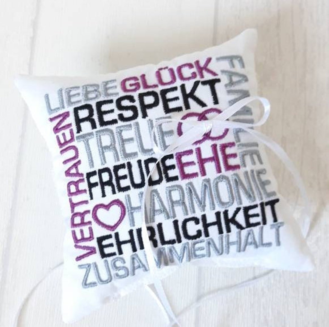 Small Ring Pillow for the Wedding, 3 Embroidery Colors to Choose From ...
