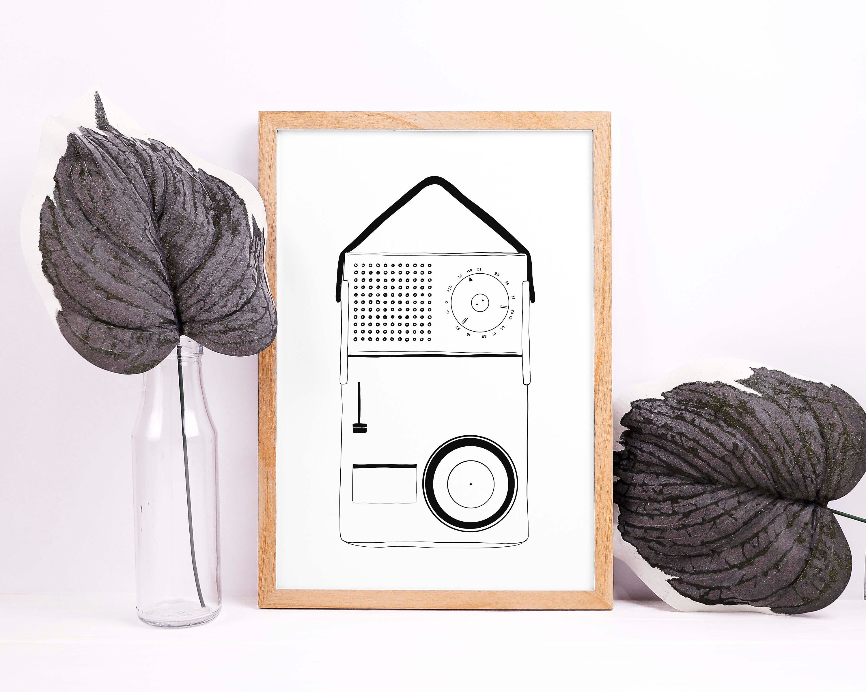 Vintage Minimalistic Radio Download Wandkunst altmodischer - Etsy.de