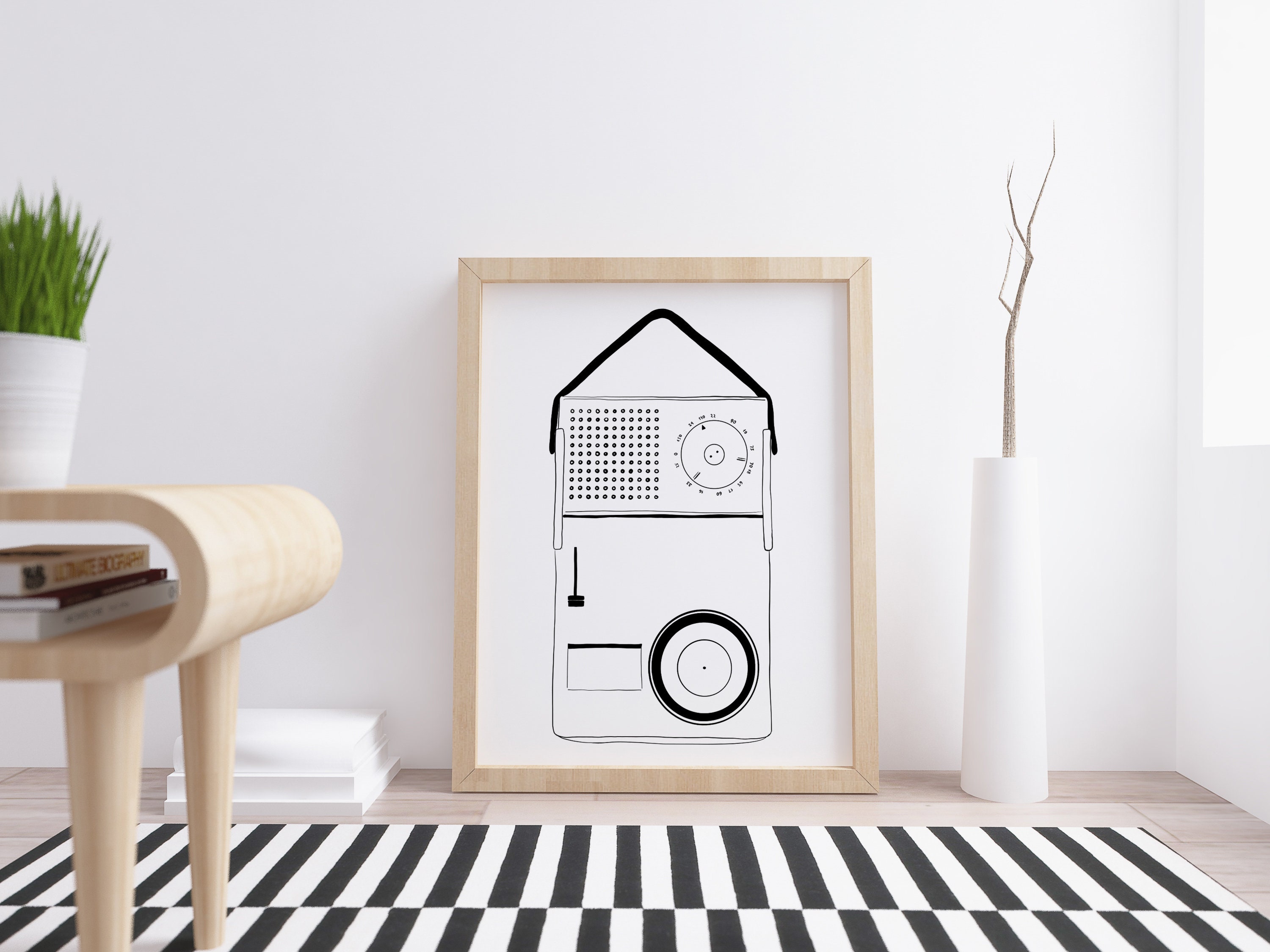 Vintage Minimalistic Radio Download Wandkunst altmodischer - Etsy.de