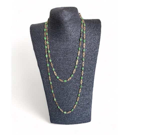 Art Deco Neiger Green Czech Moulded Glass & Brass Fil… - Gem