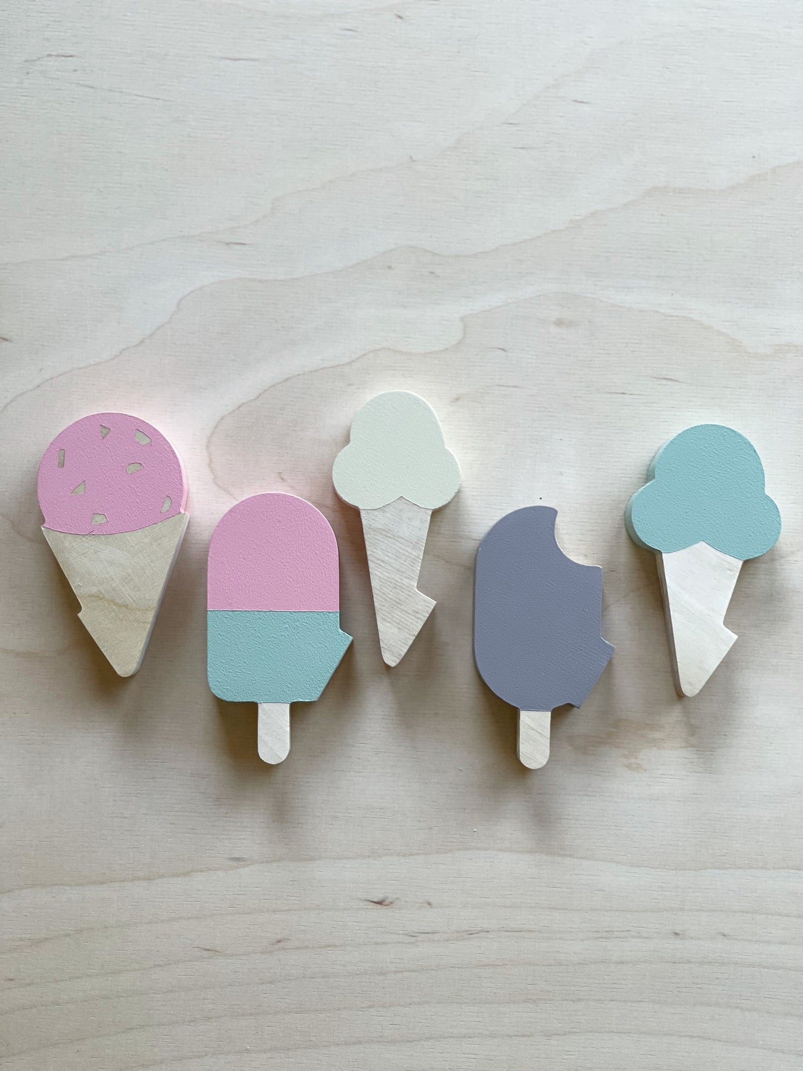 Ice Cream Hooks Set of Five Ice Cream Wall Hooks Ice Cream - Etsy