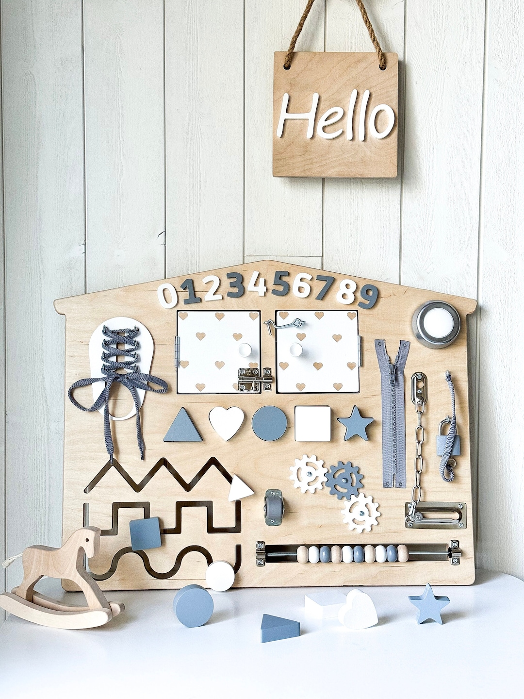 Montessori Busy Board - Toddler Sensory Board, Personalized Busy Board ...