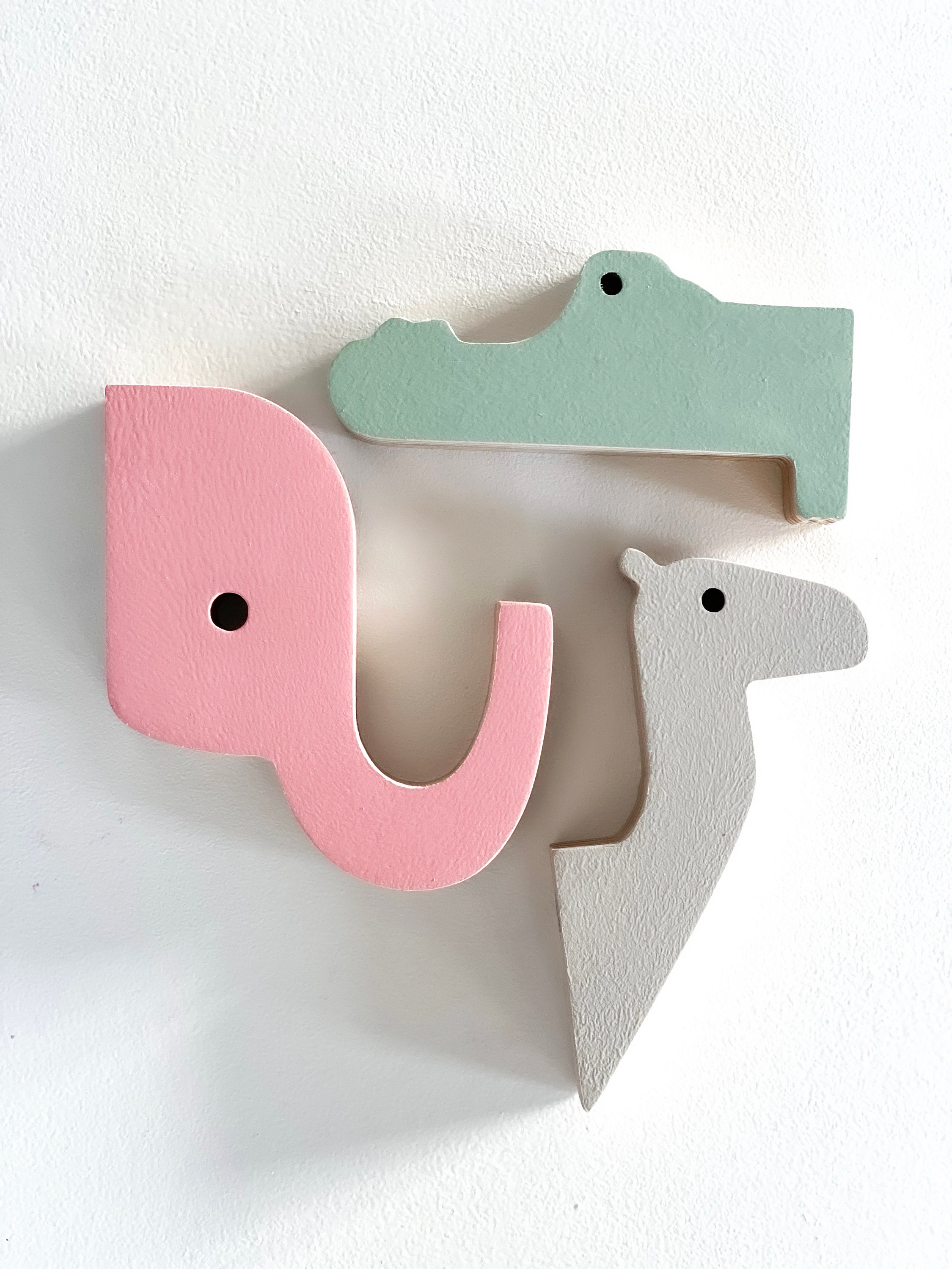 Animal Wall Hooks Set of Three Animal Shaped Wall Hooks | Etsy