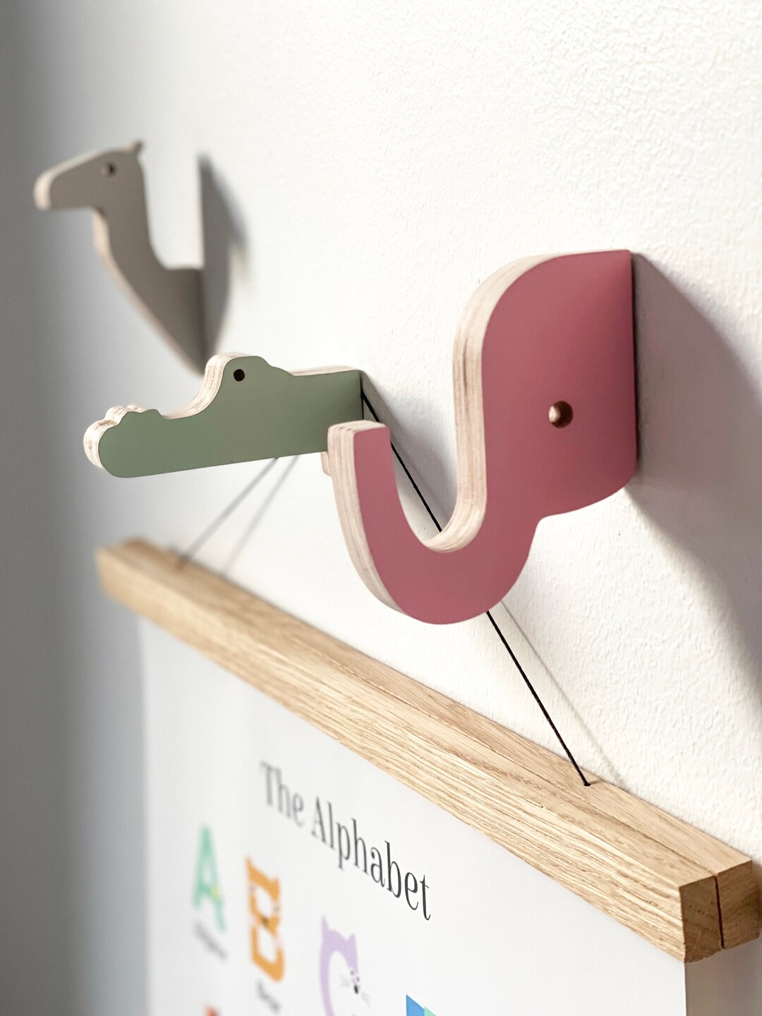 Animal Wall Hooks - Set of Three Animal Shaped Wall Hooks - Nursery ...