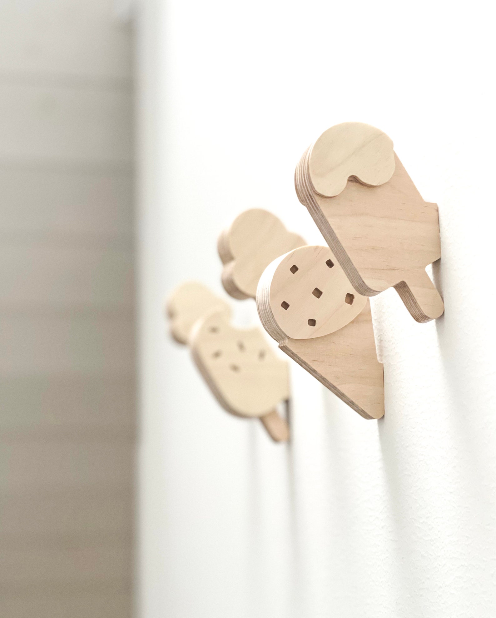 Ice Cream Hooks Set of Five Ice Cream Wall Hooks, Ice Cream Wall ...