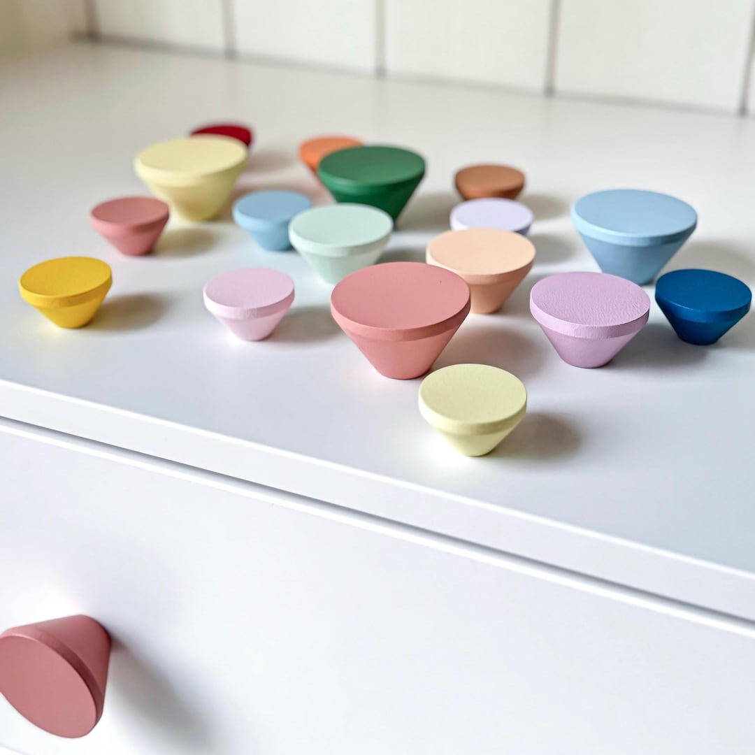 Colorful Kids Round Drawer Knobs - Nursery Knobs, Cabinet Handles for ...