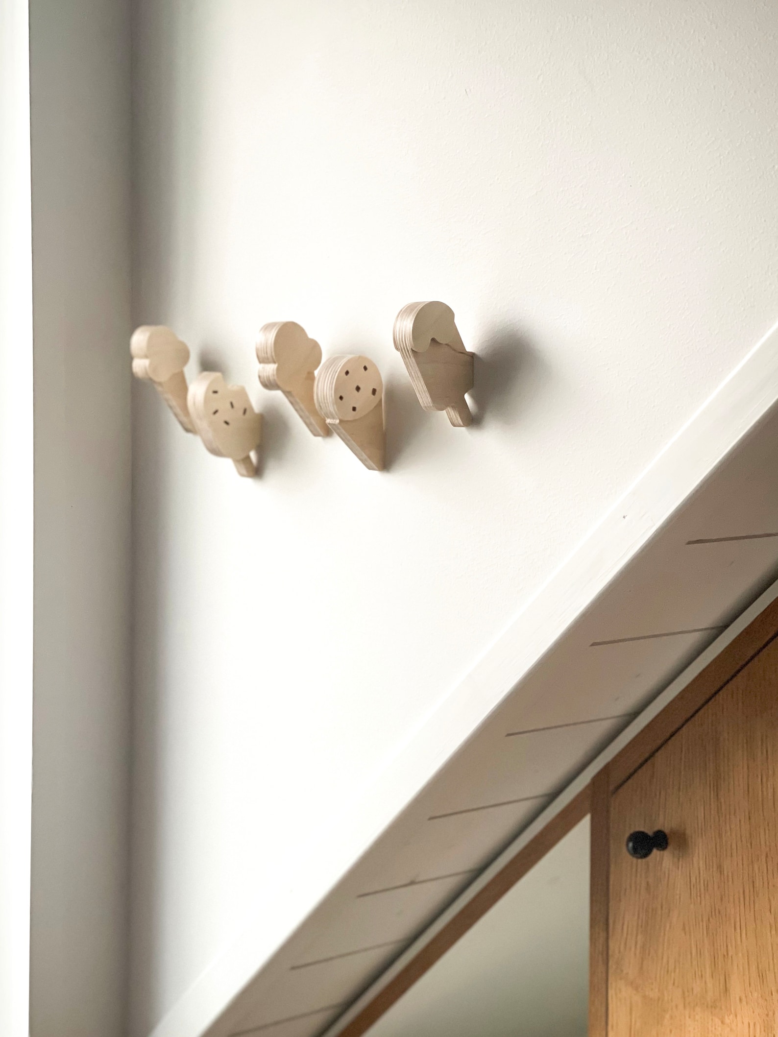 Ice Cream Hooks Set of Five Ice Cream Wall Hooks, Ice Cream Wall ...