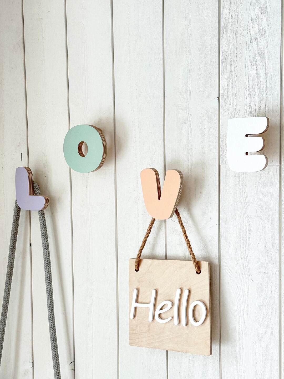 Wooden Letter Wall Hooks - Personalized Coat Storage for Kids, Cool ...