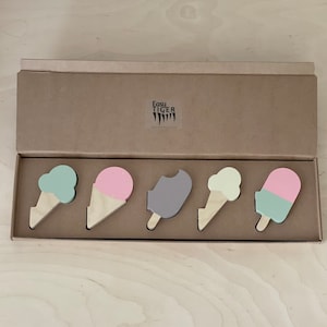 Ice Cream Hooks - Set of Five Ice Cream Wall Hooks, Ice Cream Wall ...