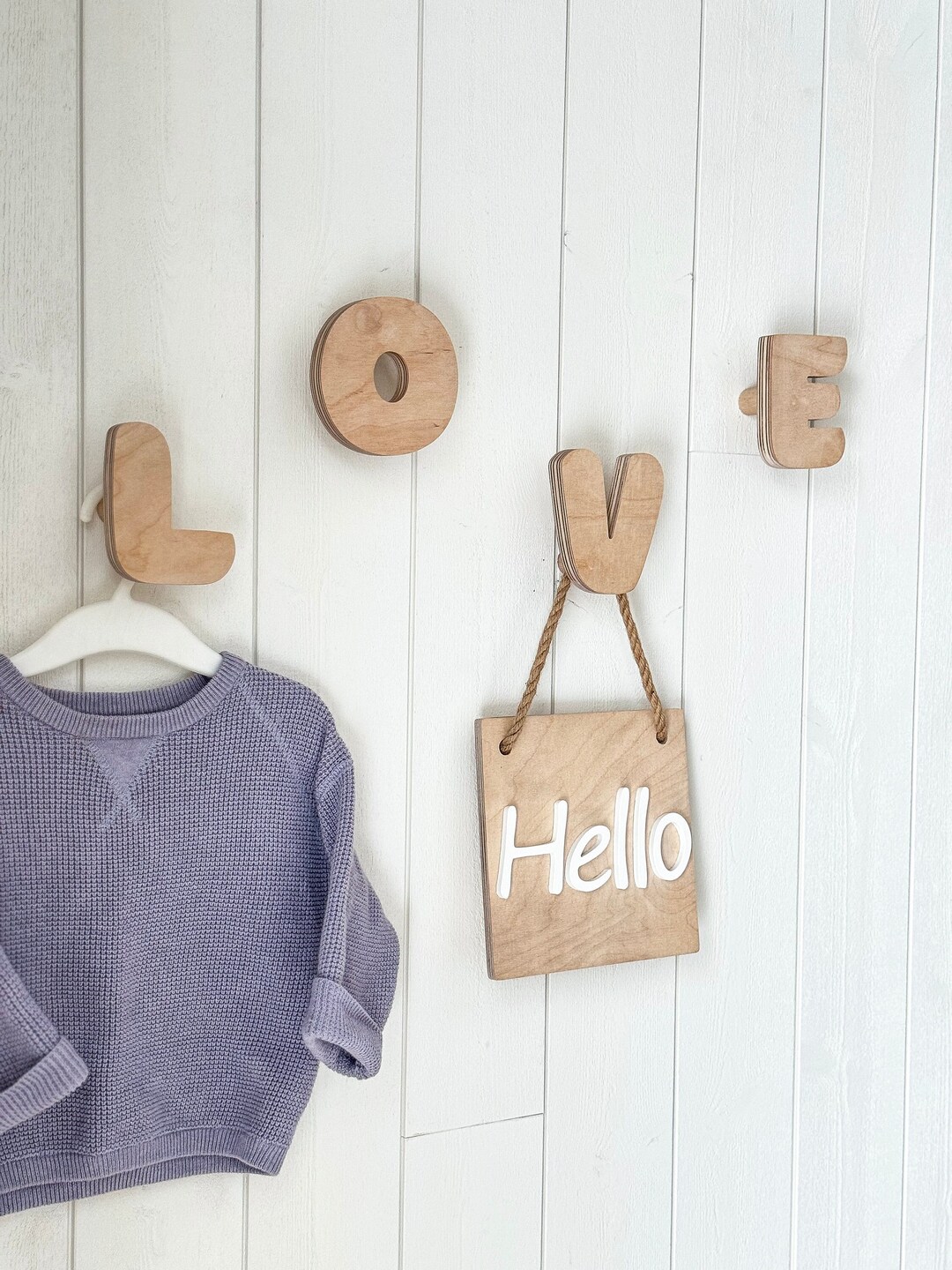 Wooden Letter Hooks for Kids Room - Custom Kids Hooks, Personalized ...