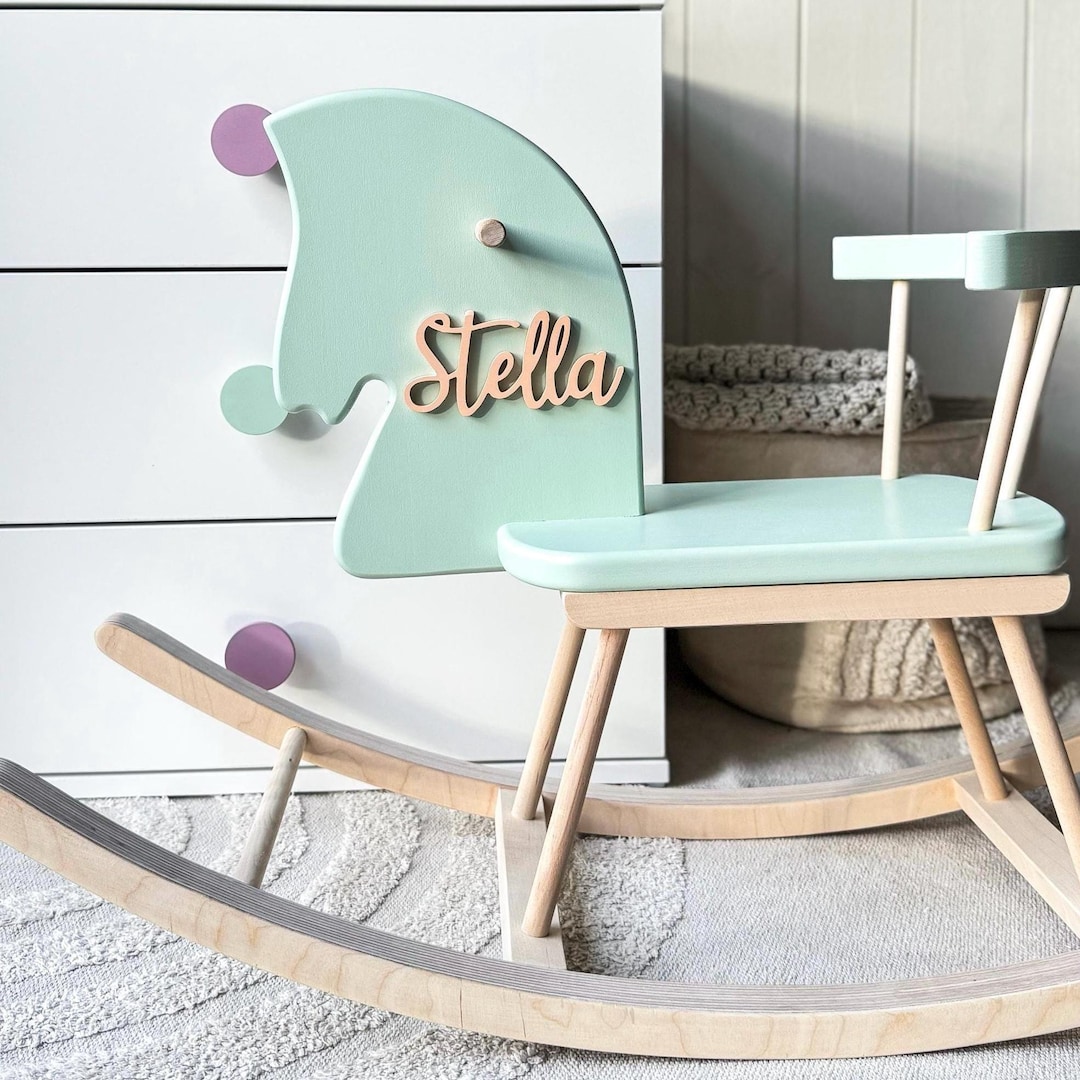 Wooden Rocking Horse | Custom Wooden Horse Toy, Personalised Toddler ...