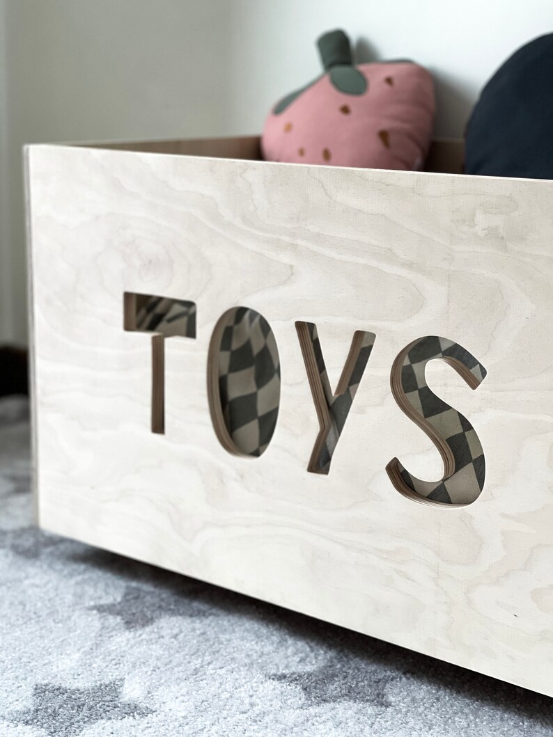Wooden Toy Box - Modern Toy Box - Big Toy Chest - Scandinavian Style ...
