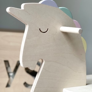 Unicorn Rocking Horse - Personalized Wooden Horse Toy, Toddler Rocking ...