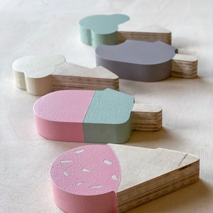 Ice Cream Hooks Set of Five Ice Cream Wall Hooks Ice Cream - Etsy