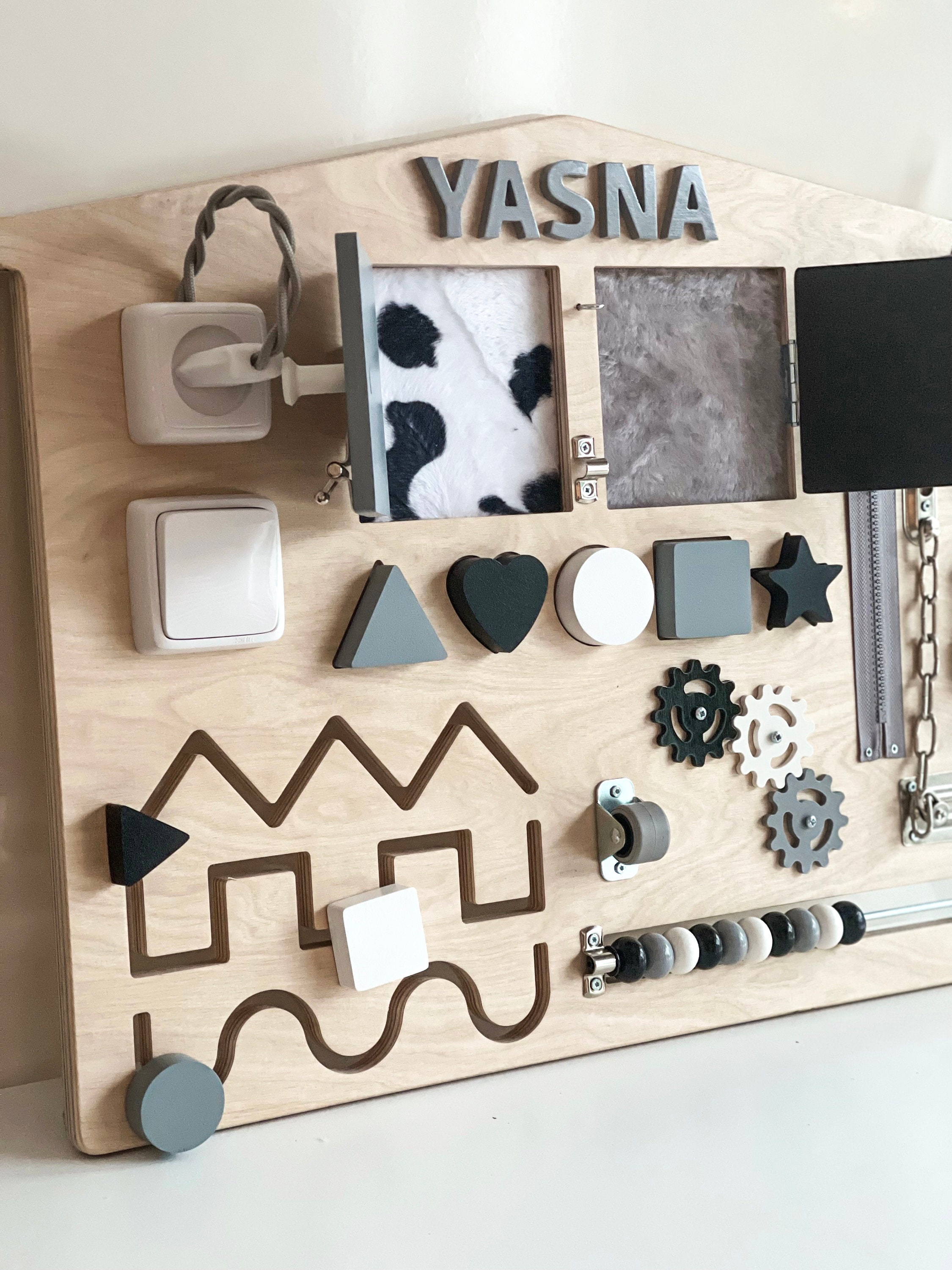 Personalized Busy Board for Toddler Wooden Sensory Board | Etsy