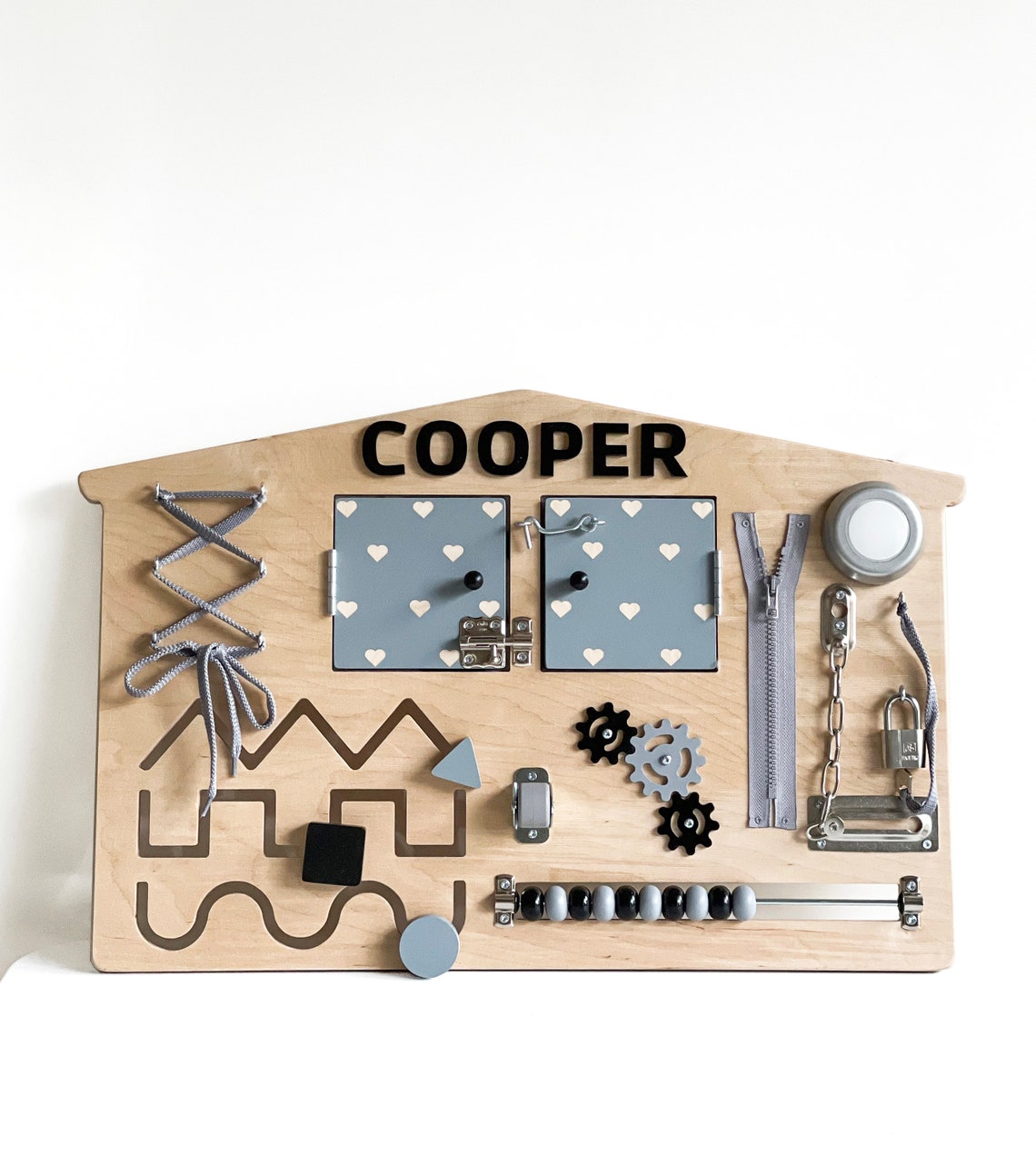 Personalized Busy Board for Toddler Wooden Sensory Board | Etsy