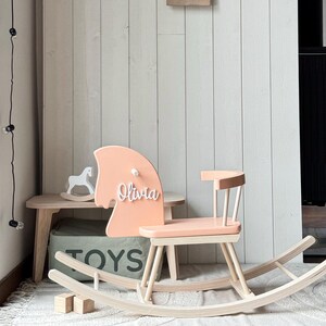 Personalized Rocking Horse Toy, Wooden Horse Toy With Name, Toddler ...