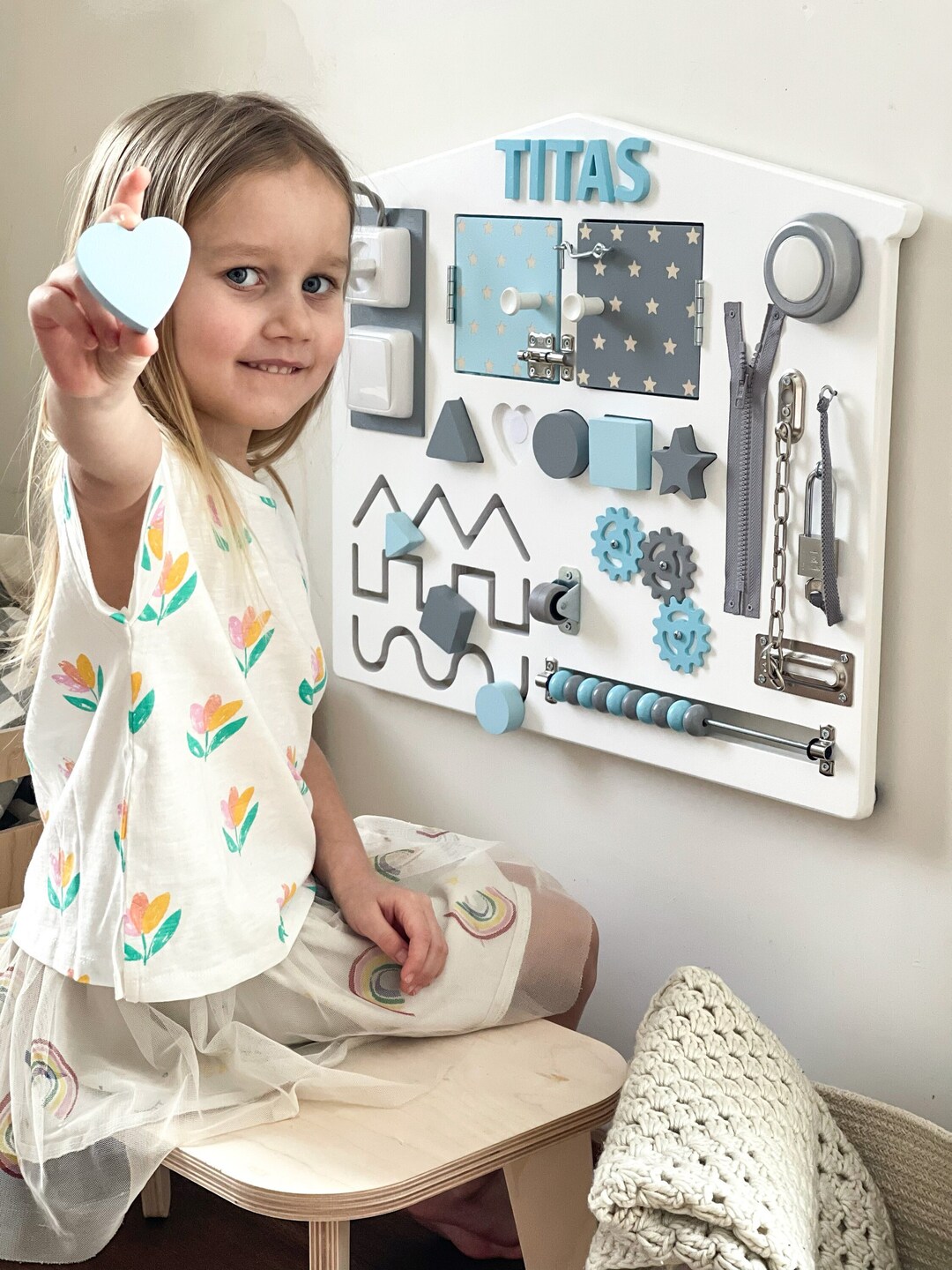 Toddler Busy Board - Montessori Activity Board Toddler Easter Gift ...