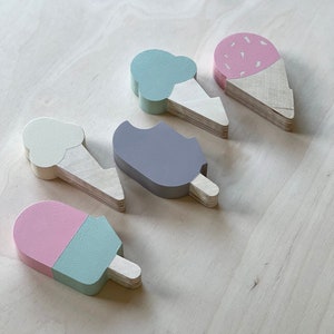 Ice Cream Hooks Set of Five Ice Cream Wall Hooks Ice Cream - Etsy