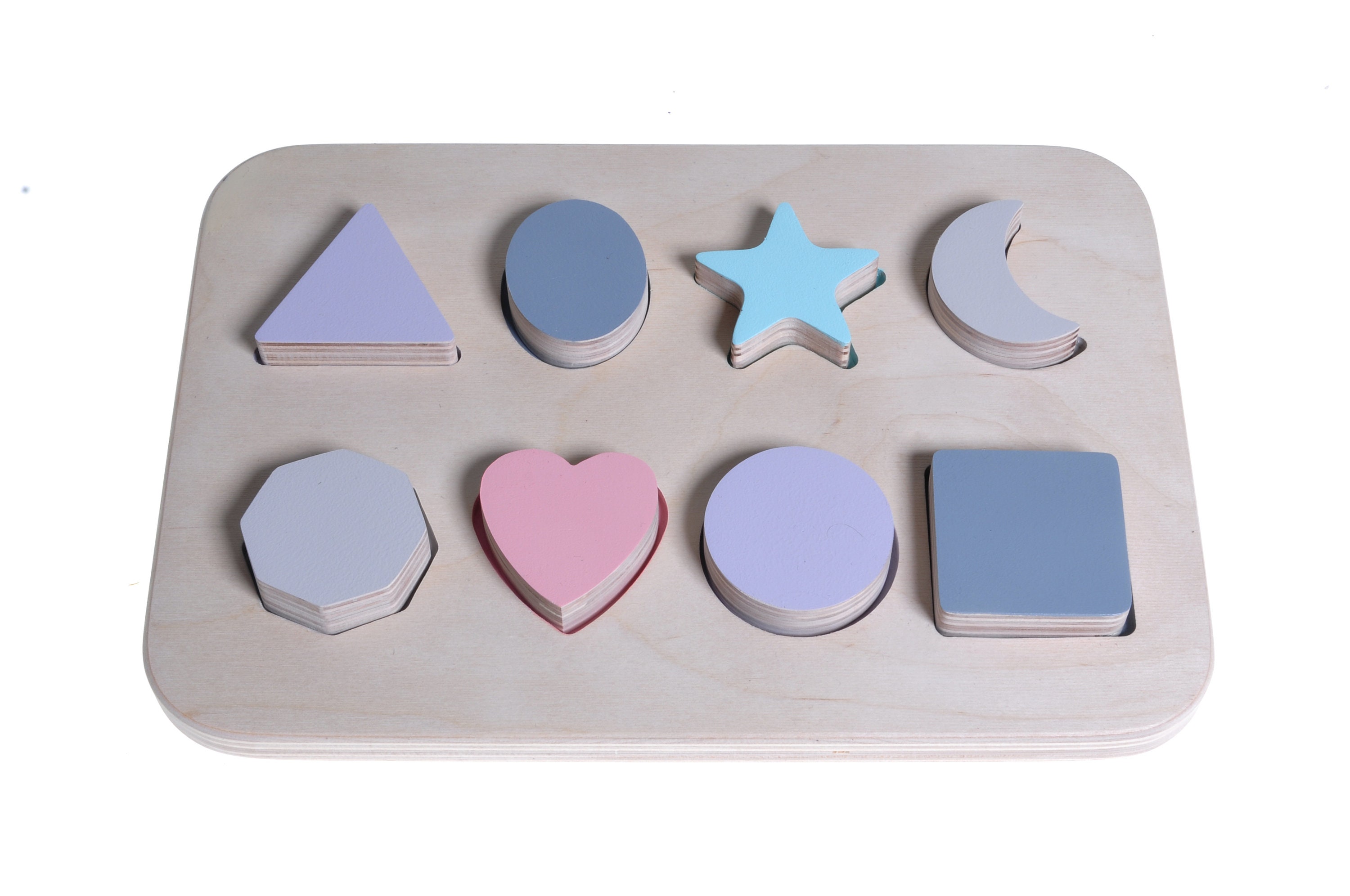 Shapes Puzzle Toddler Busy Toy. Wooden Sensory Toy - Etsy
