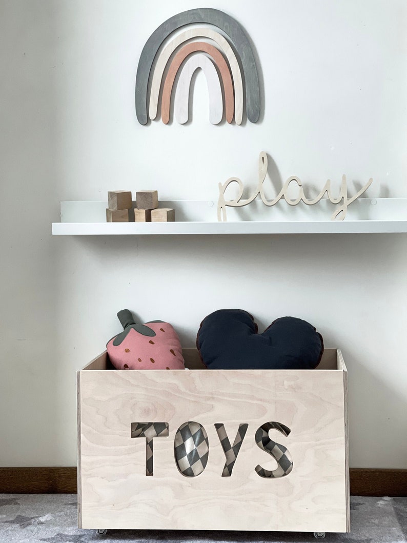 Wooden Toy Box - Modern Toy Box - Big Toy Chest - Scandinavian Style ...