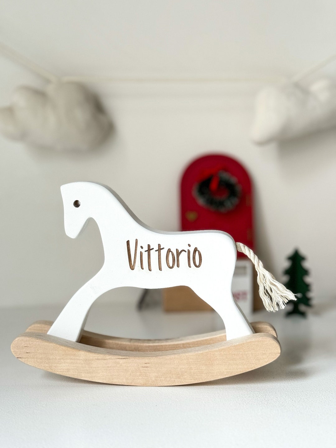 Little Wooden Rocking Horse - Personalized Toy for Toddlers, Horse Toy ...