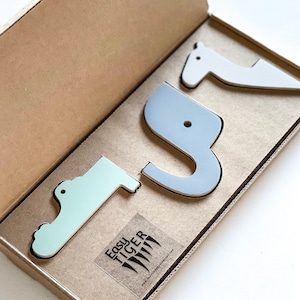 Wooden Animal Wall Hooks - Set of Three Animal Shaped Hooks - Wall ...