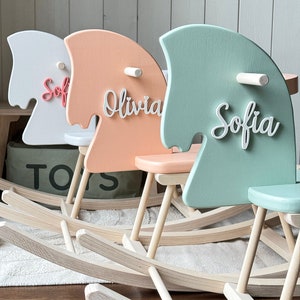 Personalized Rocking Horse Toy, Wooden Horse Toy With Name, Toddler ...