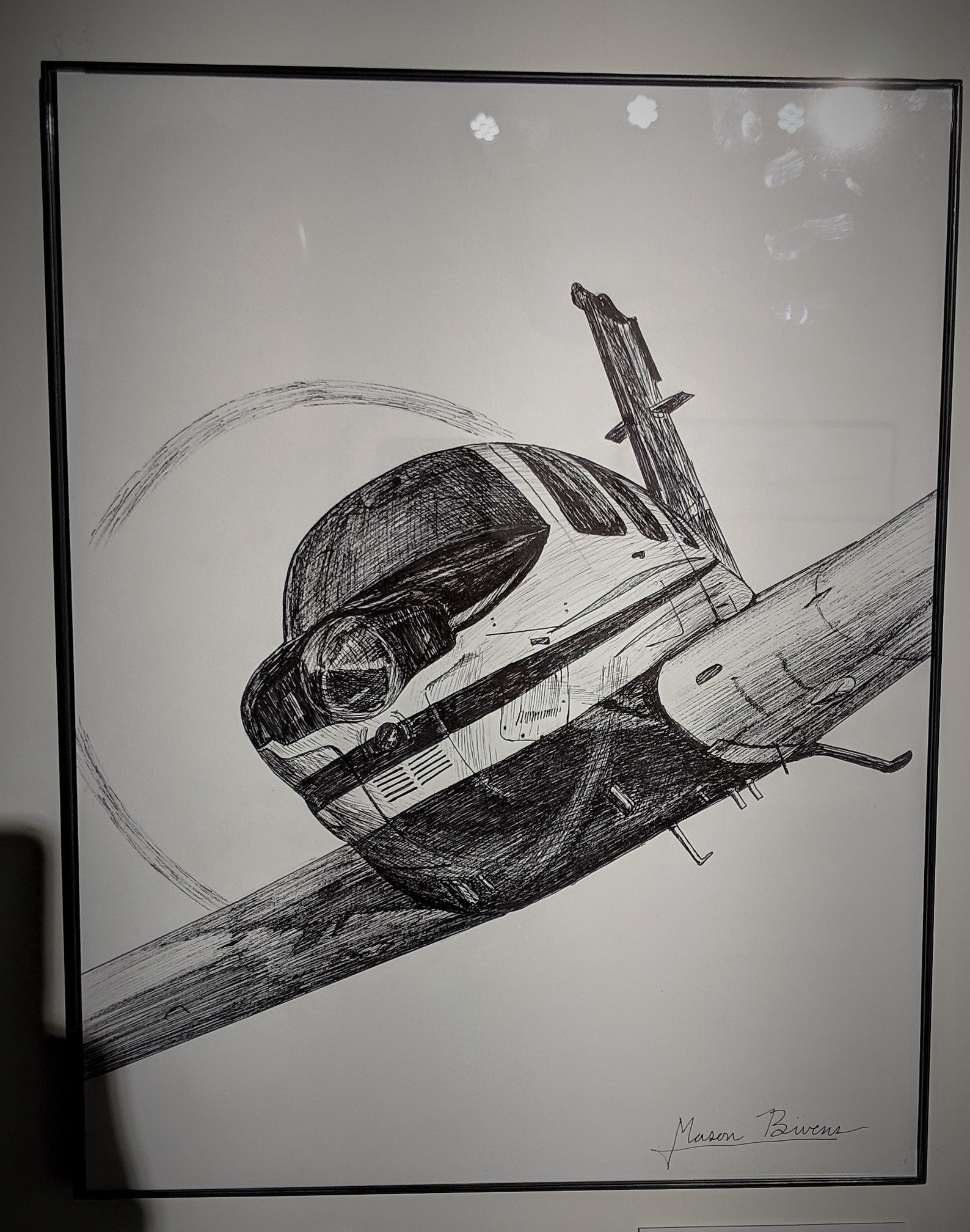 Airplane Print, Aircraft Art, 11x14, Pen and Ink Drawing, Beechcraft ...