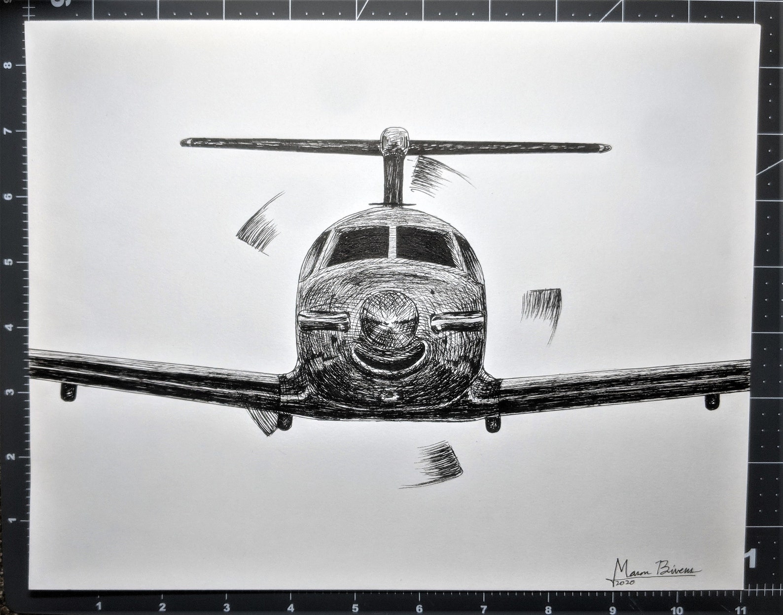 Download U-28 PC-12 Draco Pen and Ink Drawing Pilatus - Etsy