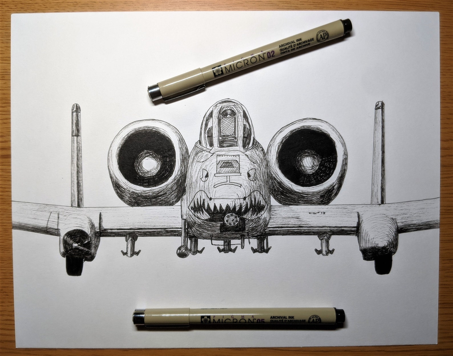 Download A-10 Warthog 8.5x11 Pen and Ink Drawing USAF - Etsy