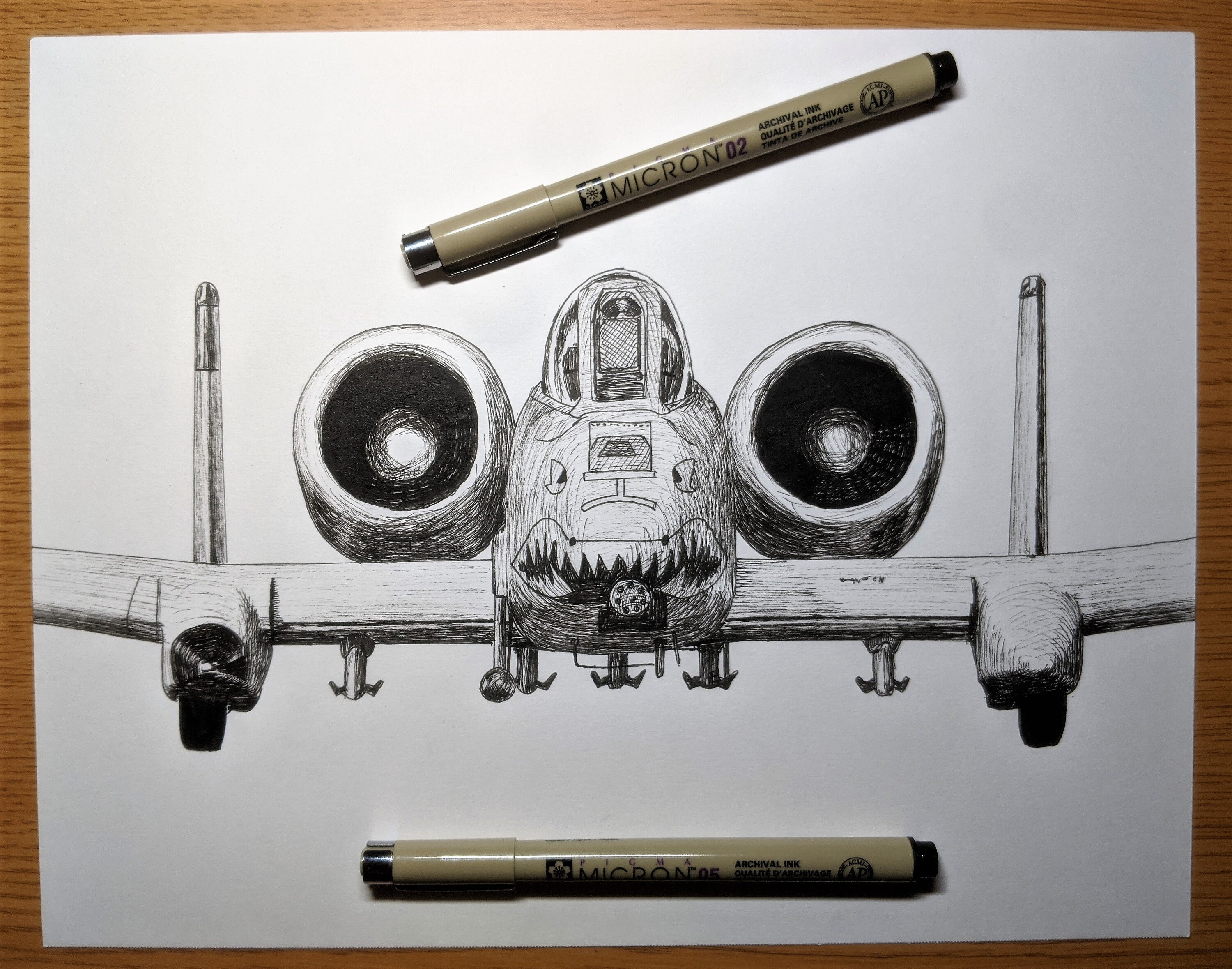 Download A-10 Warthog 8.5x11, Pen and Ink Drawing, USAF, A-10, Warthog ...