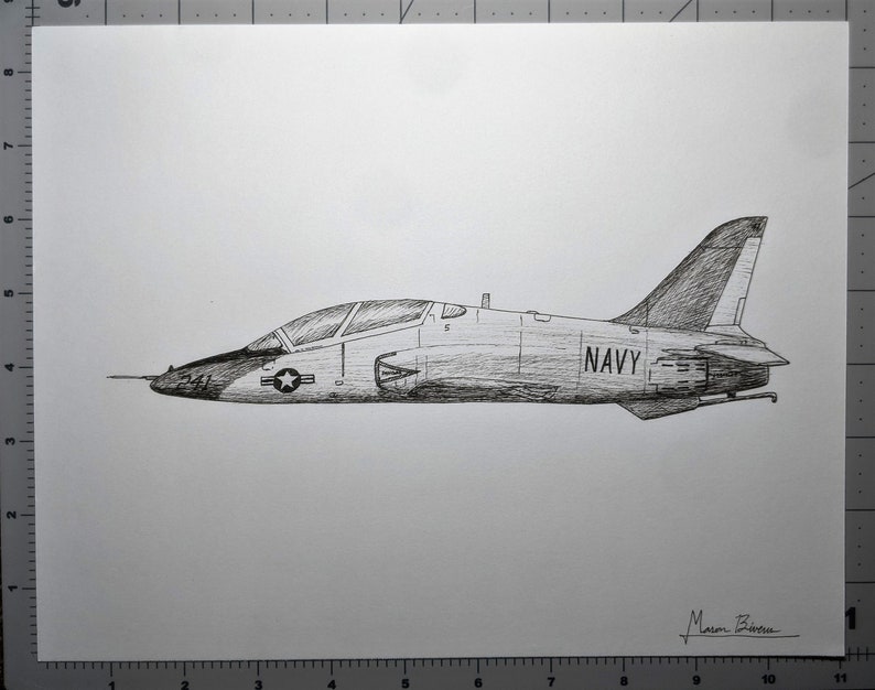 Download T-45 Goshawk 8.5x11, Pen and Ink Drawing, NAVY T-45 Goshawk ...