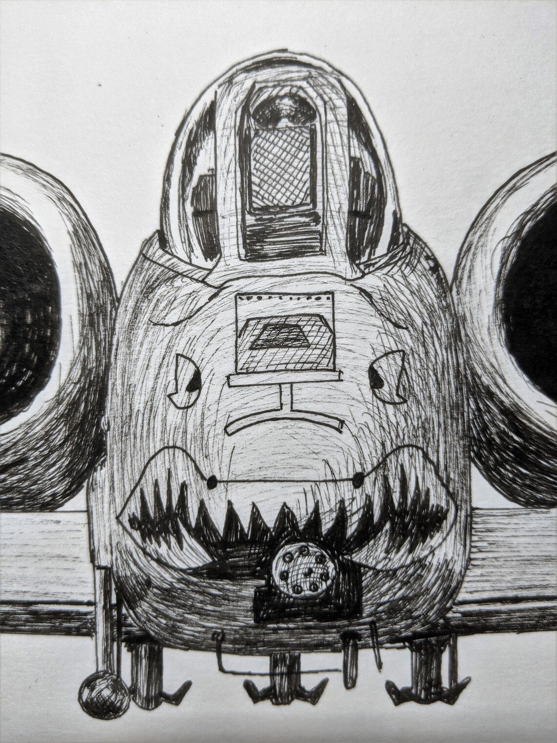 Download A-10 Warthog 8.5x11, Pen and Ink Drawing, USAF, A-10, Warthog ...
