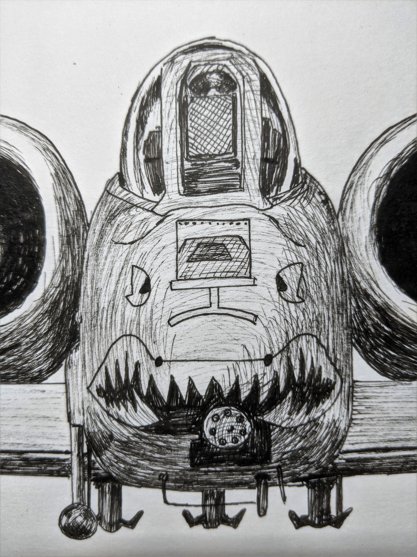 Download A-10 Warthog 8.5x11, Pen and Ink Drawing, USAF, A-10, Warthog ...