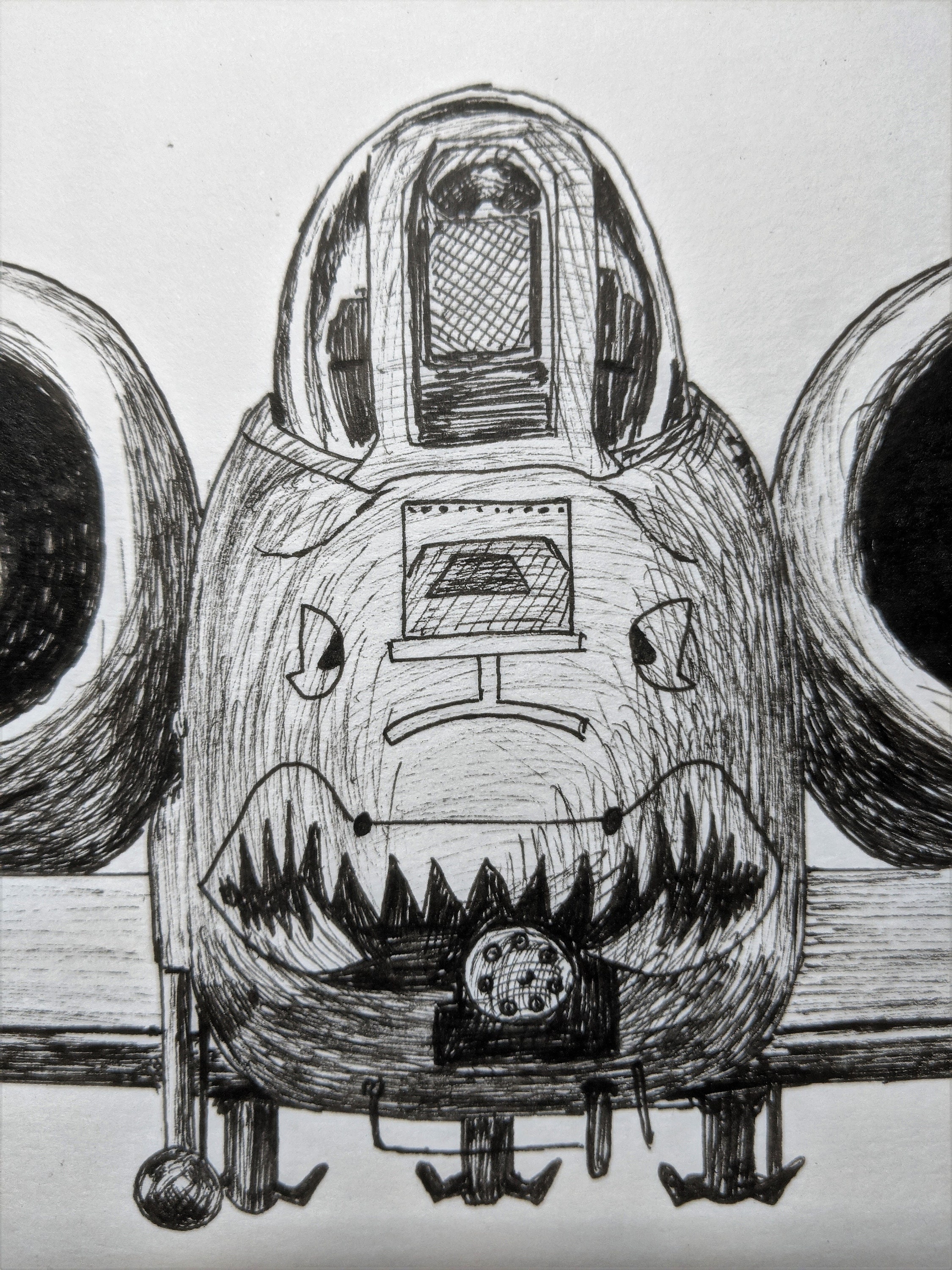 Download A-10 Warthog 8.5x11, Pen and Ink Drawing, USAF, A-10, Warthog ...