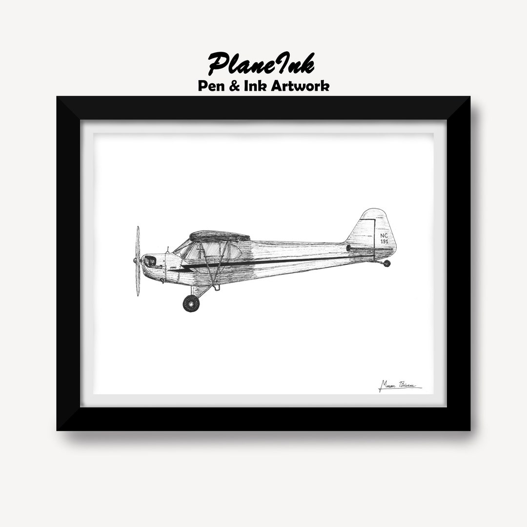 Piper Cub (download 8.5 X 11), Piper Cub, Pen and Ink Drawing ...
