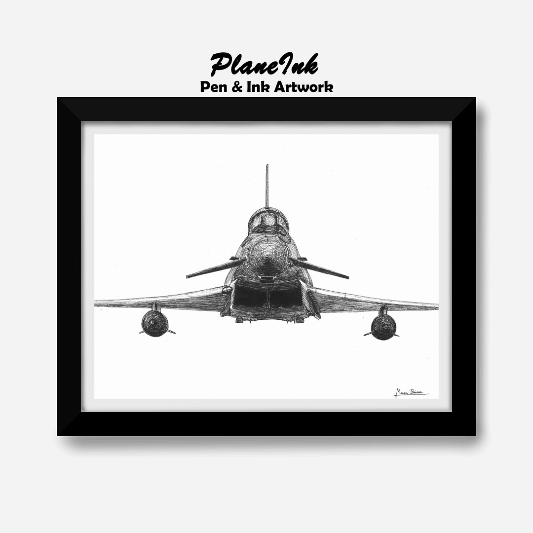 Eurofighter Typhoon Print 8.5 X 11, Typhoon, Pen and Ink Drawing, Jet ...