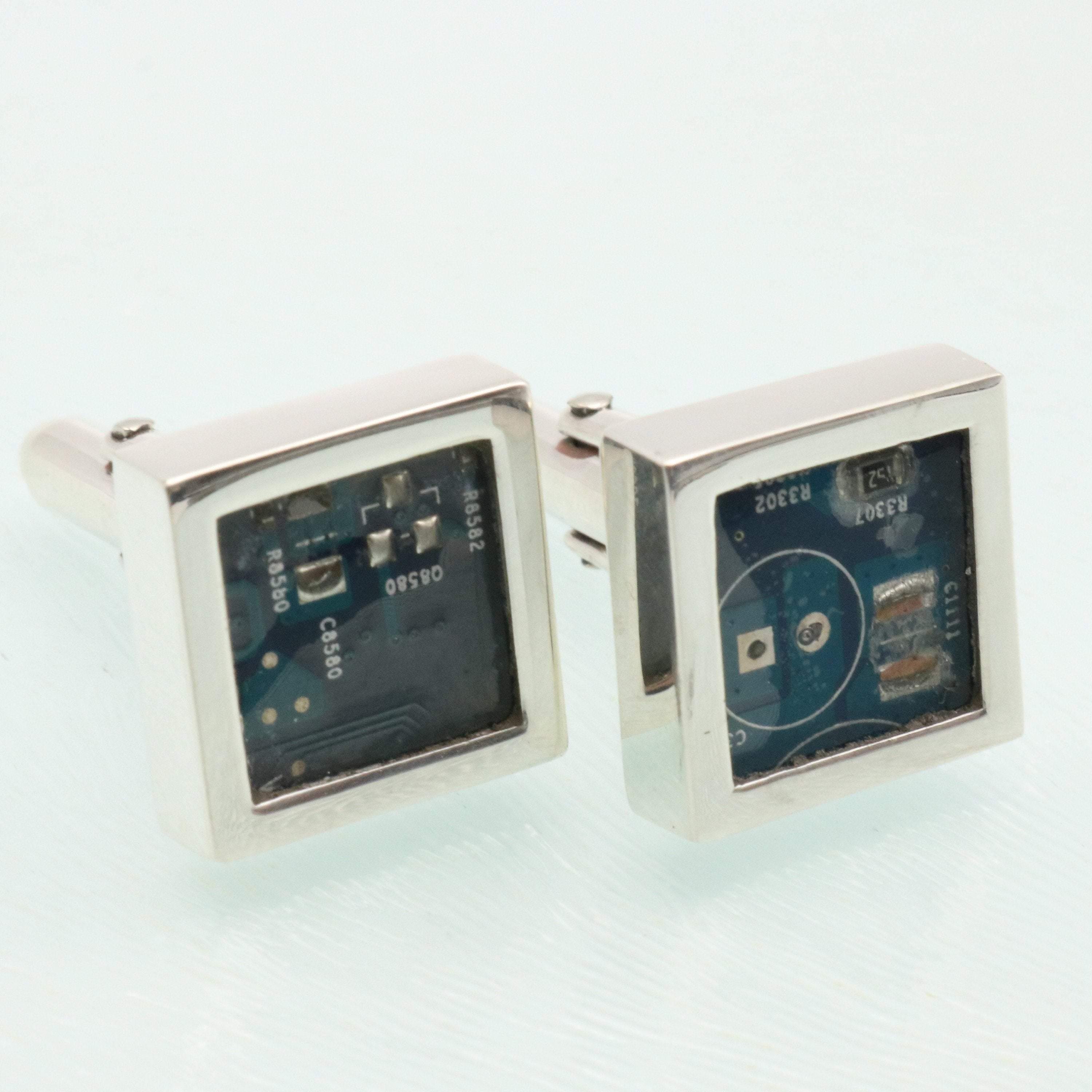 Computer Circuit Board Cufflinks in Sterling Silver - Etsy