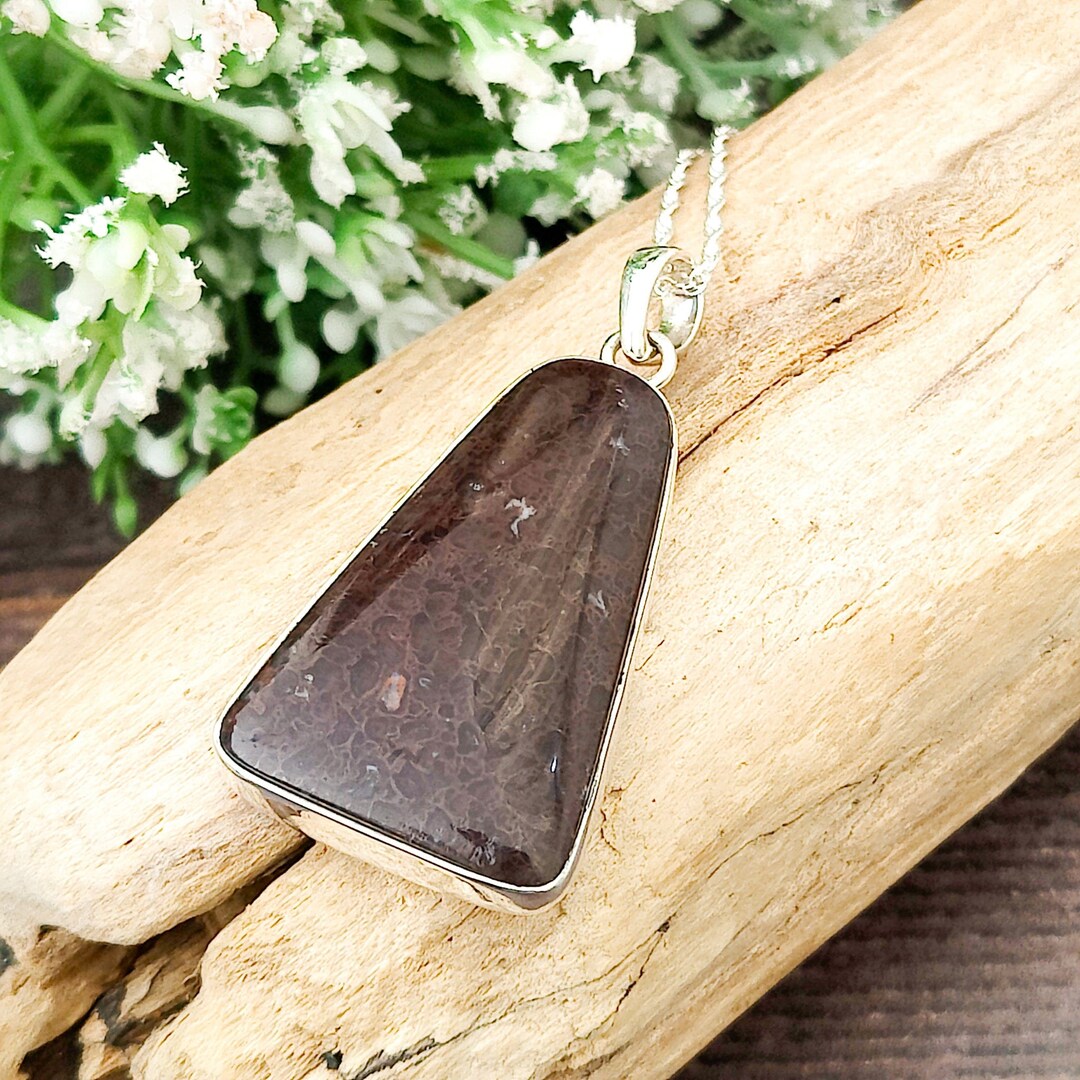 Dinosaur Fossil Pendant | Fossilised Brontosaurus Necklace | 37mm ...