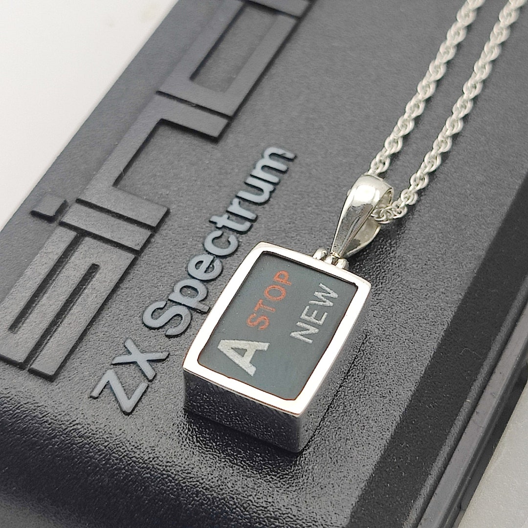 ZX Spectrum Keyboard Pendant | Letters | Computer Gift | Sterling ...