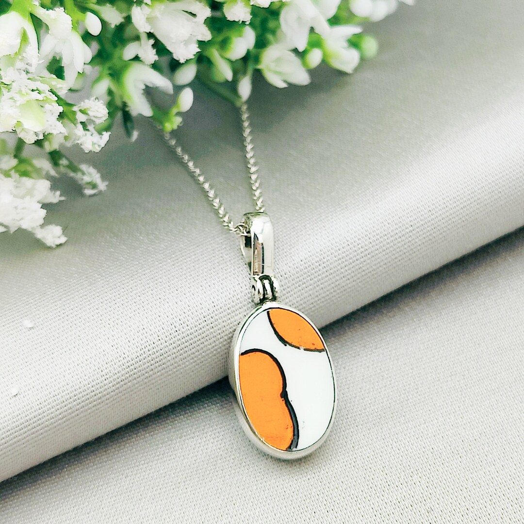 Art Deco Pendant | Clarice Cliff Necklace | Small Oval 20mm Pendant ...
