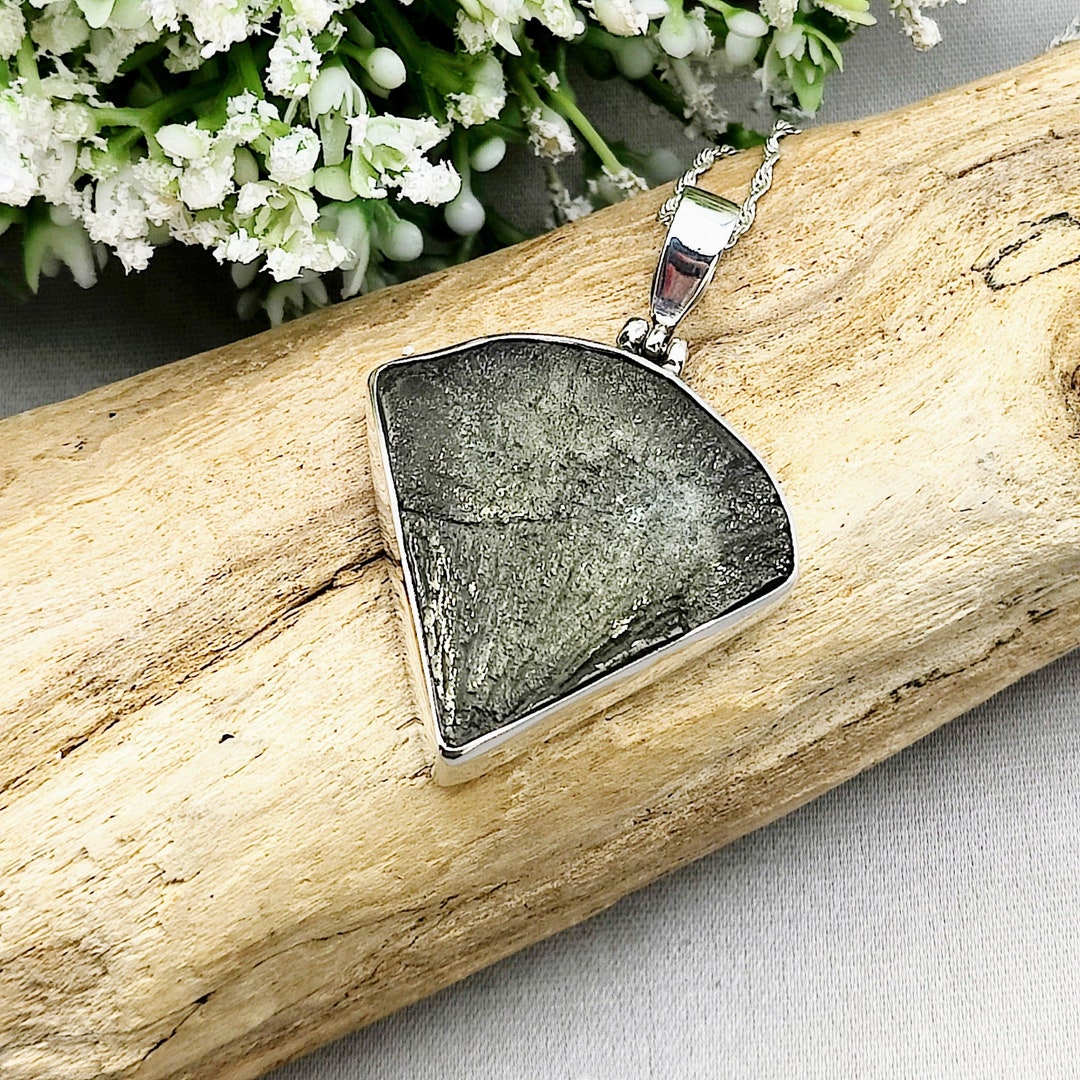 Pyrite Sun Pendant Large Triangle Crystal Gift Sterling Silver - Etsy