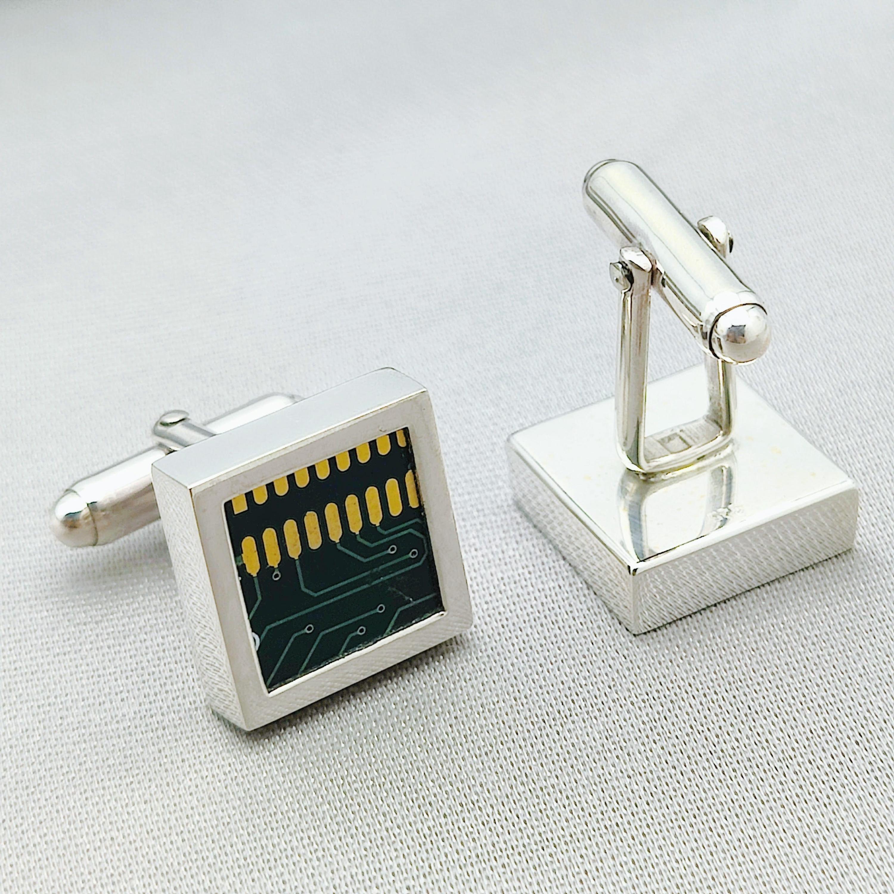 Computer Circuit Board Cufflinks in Sterling Silver - Etsy